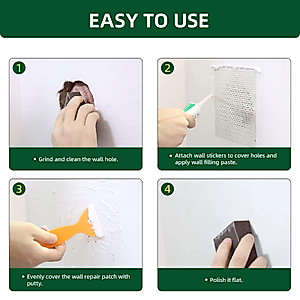 15 Pack Drywall Repair Kit, 500g Safe Wall Mending Agent with Scraper, Wall Patch Repair Kit Easy to Fill Holes for Aluminum Metal Plaster Sheetrock Ceiling