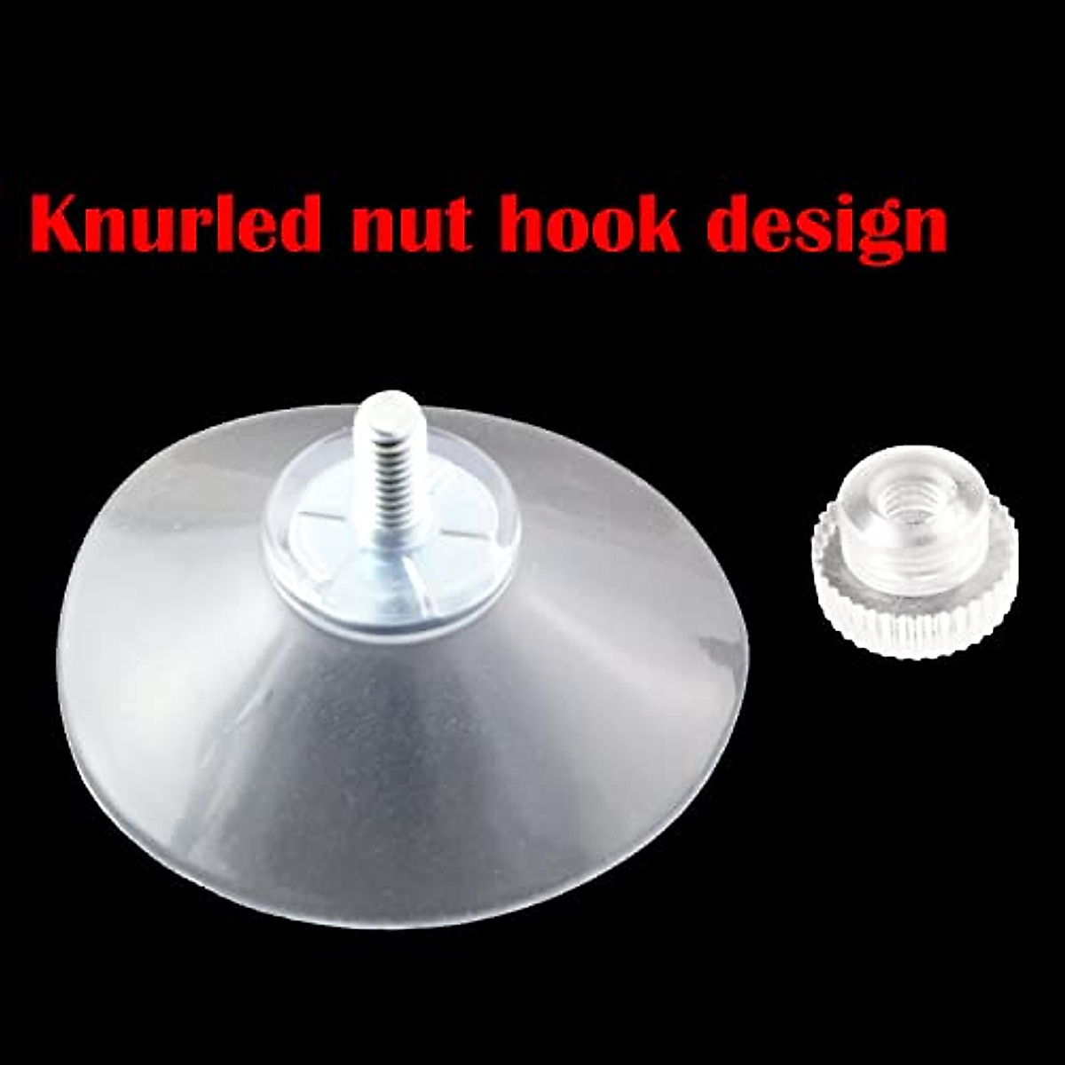 DZS ELEC Clear Suction Cup 10PCS 41mm /1.61inch Transparent PVC Plastic Glass Suction Pads Without Hooks, Extra Strong Adhesive Suction Holder with Knurled Nuts for Daily Hanging, Sucker Pads