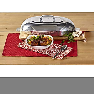 IMUSA USA Heavy Duty Cajun Oval Aluminum Roaster 15, Silver