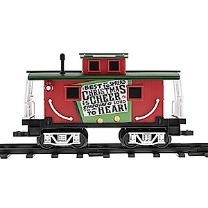 Lionel Battery-Operated Elf Toy Train Set with Locomotive, Train Cars, Track & Remote with Authentic Train Sounds, & Lights for Kids 4+