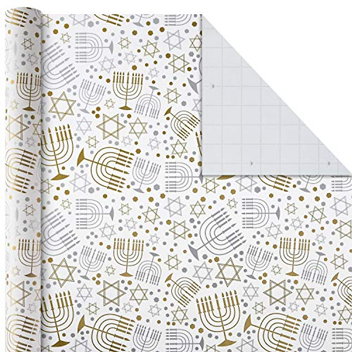 Hallmark Tree of Life (3 Gift Rolls) wrapping paper, Hanukkah Tri-Pack, 5JXW1734