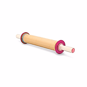 Bakelicious Adjustable Rolling Pin, Wood and Nylon, 12-Inch Barrel