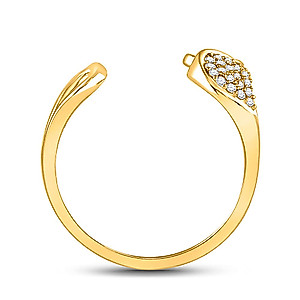 The Diamond Deal 14kt Yellow Gold Womens Round Diamond Abstract Fashion Ring 1/5 Cttw