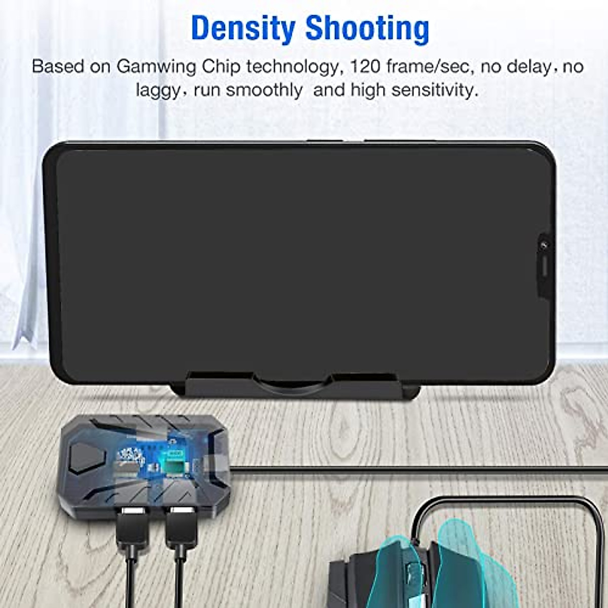 One Handed Gaming Keyboard Mouse, Wired Gaming Keyboard Mouse with Converter Adapter for Android, iOS - BT 4.0 Connection - Play PC Games on Mobile - Adjustable Stand (Mix Pro+F6