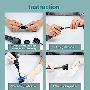 ISTOYO Resin Mixer, Handheld Battery Epoxy Mixer for Minimizing Bubbles, Epoxy Resin Mixer, Resin Stirrer for Resin, Silicone Mixing, Resin Molds, Resin Supplies, DIY Crafts (Included 2 pcs Paddles)