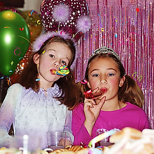 Tinsel Curtain Party Backdrop Pink Birthday Party Decorations 2 Packs Glitter Foil Fringe Curtain Party Decor Streamers Photo Booth for Birthday Christmas Wedding Halloween Graduation Decorations