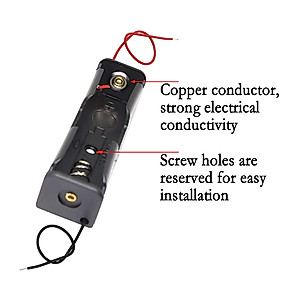 PNGKNYOCN 18650 Battery Clip 1 Slots 3.7V Plastic 18650 Battery Storage Box Case with Black and Red Wire Leads YOUCHENG for 18650 Battery with Connect Lead(5-Pack)