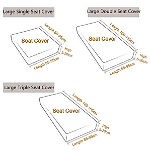ele ELEOPTION Couch Cushion Covers Slipcover Elastic Chair Loveseat Sofa Furniture Protector Cover for Living Room (Length 39-53inch Width 25-37inch,Large Double Seat Cover) Grey White