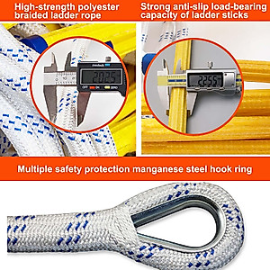 Window Ladder Fire Escape 9.8/16.4/26.2/32.8/39.3/49.2/59/65.6/82/98.4/114.8/131.2/147.6/164ft Escape Rope Ladder Emergency Fire Escape Rope Ladder Fire and High Temperature Resistance Easy to Store (