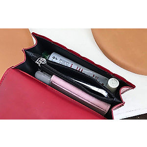 Kalyanam Luxury Handbags Velvet Crossbody Bag women Vintage bag Velour Special Lock Ladies Chain Messenger Bags, Small, Red