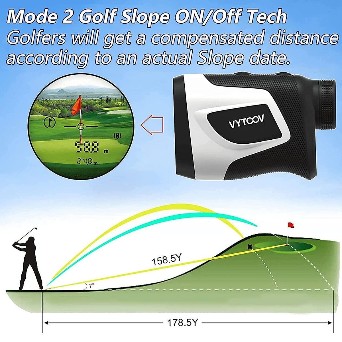 Golf Range Finder 800Yards Golf Rangefinder with Slope Continuous Scan Golf Yardage Rangefinder with Flagpole Locking Vibration Legal Laser Distance Rangefinders for Competition Hunter & Golfer Gift