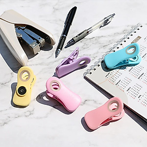 Hasanni Magnetic Clips - Food Clips, Chip Clips, Bag Clips for Food Storage with Air Tight Seal Grip for Bread Bags, Snack Bags and Food Bags (Pack of 10, Pastel Colors)