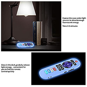 TOLUOHU [2PCS] Glow Protective Remote Case for TCL Roku TV RC280 RC282 Remote,Anti-Slip Shockproof Silicone Cover with Anti-Lost Lanyard (Glow Blue+Glow Green)…