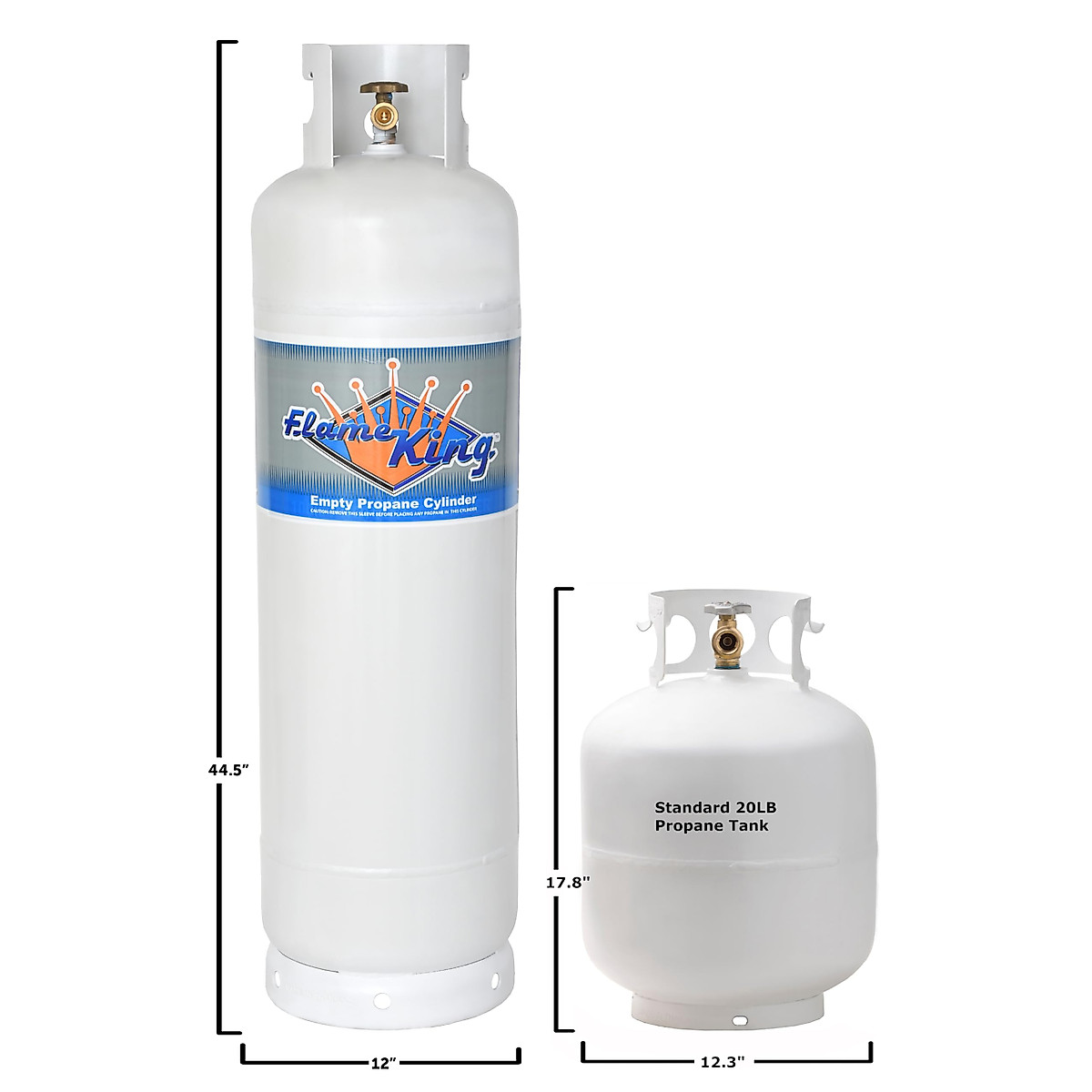 Flame King YSN60LB 60LB POL Steel Propane Tank Refillable Cylinder for RV, Lunch Truck, White