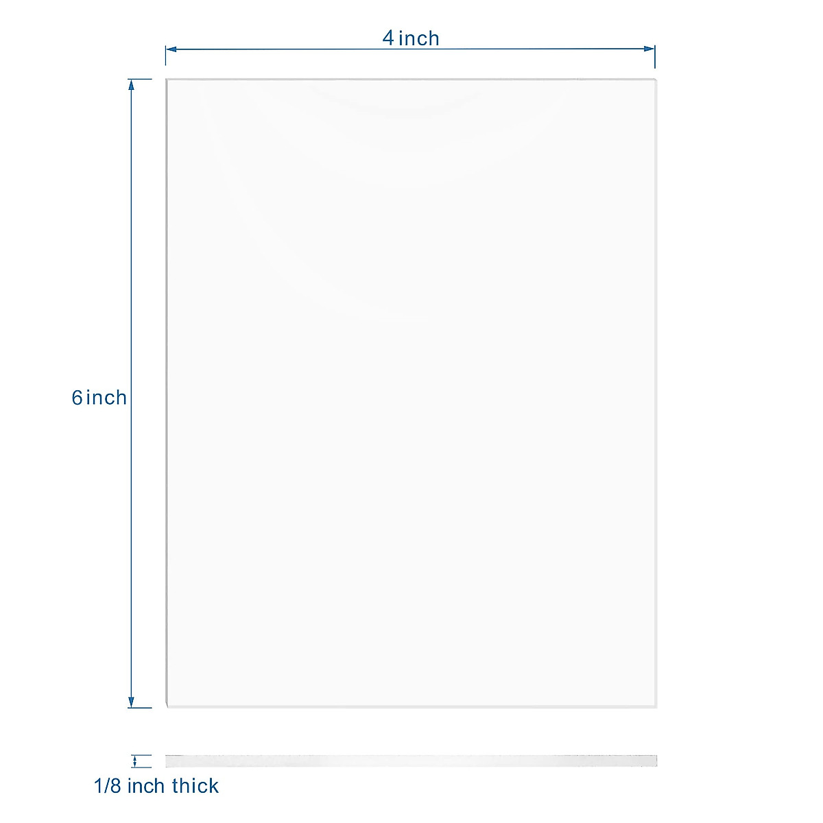 KAITELA Pack of 10 Clear Acrylic Sheet 4" x 6" Cast Plexiglass Panel 1/8" Thick (3mm) Transparent Plastic Board for Sign, Craft, Display Projects, Laser Cutting, Engraving, Painting