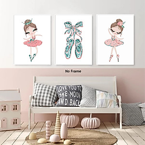 PWTXKAH Ballet Dancer Pictures Watercolor Ballet Canvas Wall Art
