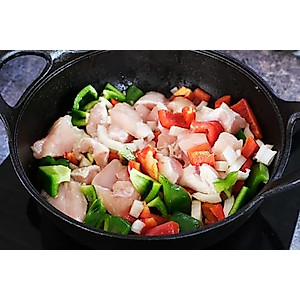 Cast Iron Balti Dish Pot with a Glass Lid, 3 Quart Medium Cast Iron Casserole Dish, Nonstick Handi Cast Iron Kadai Indian, Asian Wok, Dutch Oven