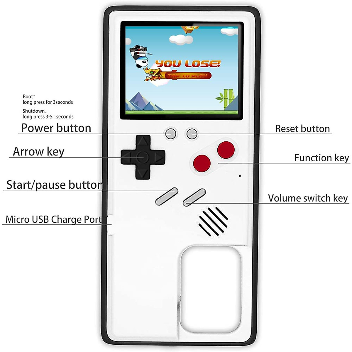 Handheld Game Console Case for Galaxy S20 FE, Gaming Case for Samsung S20 FE, Retro Video Game Case for S20FE with Playable Games