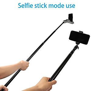 PellKing 2in1 Tripod Extension Rod 59in Adjustable Selfie Stick with Phone Clip for DJI OM4 SE 5/Osmo Mobile 6 3 2/Feiyu Zhiyun and More Hand Held Gimbal Stabilizer Accessories
