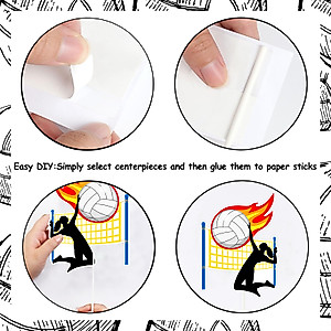 Cheereveal 24 Pieces Volleyball Centerpiece Sticks, Bump Set Spike Volleyball Table Toppers, Sports Themed Baby Shower Birthday Party Decorations