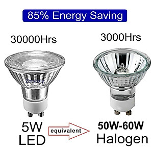 5W GU10 LED Range Hood Light Bulbs,Dimmable,Warm White,Kitchen&Cooking Stove Light,Recessed Track Light,50W Equivalent,Glass Reflector,Waterproof