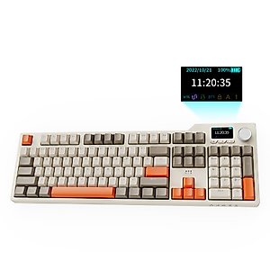 NACODEX AK35I V3 104 Keys RGB Gasket Mount Keyboard | Amazing 8000mAh Bluetooth /2.4G /Wired PC Gaming Custom Keyboard with Five Layer Pad | Knob Control | Cherry Profile PBT Keycaps