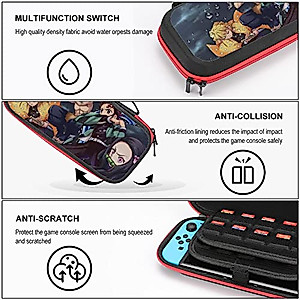 Autocean Carrying Case for Nintendo Switch, Anime Printing Protective Hard Shell Game Bag With 20 Game Card Slots for Nintendo Switch Console & Accessories
