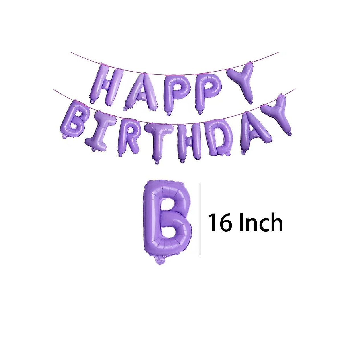 16inch Happy Birthday Balloons Purple Party Decorations Foil Balloon for Birthday Party Supplies