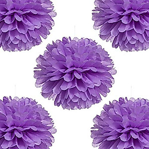 Amscan Round Fluffy Tissue Hanging Decoration, One Size, Lilac
