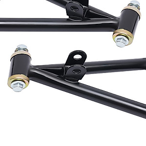 Front Suspension Arm Assembly Kit Upper/Lower Suspension Swingarm Assembly Suspension Shock Arm Upper&Lower Swingarm Steering Kit for DIY ATV Quad Bike Buggy Go Kart