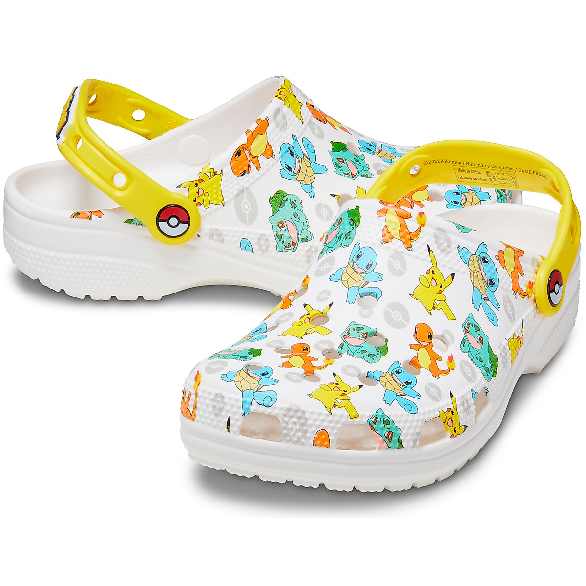 Crocs Unisex Classic Pikachu Clogs, Pokemon Shoes, 11 Women/9 Men White/Multi