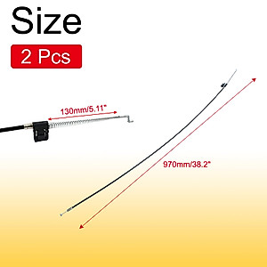 Biaungdo 2 Pcs Sofa Recliner Cables, Universal Recliner Part Release Cable Replacement Part Metal Sofa Couch Recliner Pull Handle Hook Exposed Cable (Black, 38.2in Total Length)