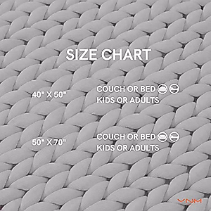 YnM Chunky Throw Blanket, Medium-Weight, Hand Knitted, Skin Friendly, Ventilated and Breathable, Machine Washable, Home Décor Piece for Couch, Sofa and Bed (White, 40x50 Inch)