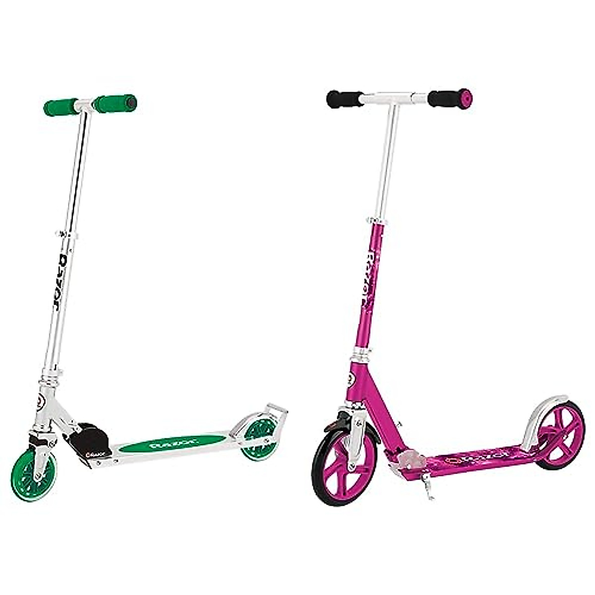 Razor A3 Kick Scooter for Kids – Foldable, Lightweight, Large Wheels, Front Vibration Reducing System, Adjustable Handlebars & A5 LUX Kick Scooter - Pink - FFP,38.6 Inch