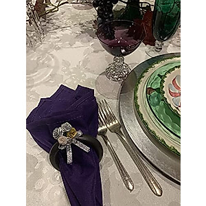 PLOYMONO Purple Heavy Duty Cloth Napkins - 17 x 17 Inch Solid Washable Polyester Dinner Napkins - Set of 8 Napkins with Hemmed Edges - Great for Weddings, Parties, Banquets Dinner & More