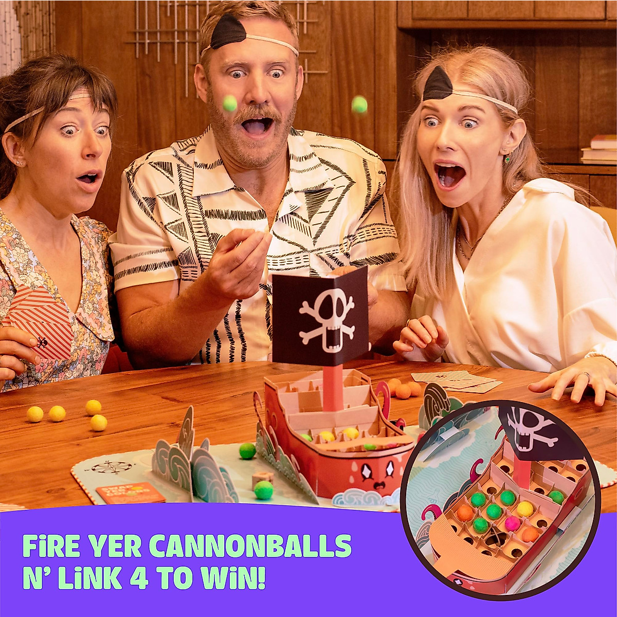 Fire in The Hole! The Pirate Adventure Board Game for the Whole Family. Sustainable Tabletop Strategy Game for Kids, Adults, Halloween, Christmas, Thanksgiving, Birthdays, Game Night Gift, 2 4 Players