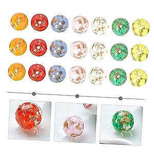 TEHAUX 40pcs Floral Glass Beads Jewelry Adult Craft Kits Choker Necklaces for Girls DIY Bead Charms Craft Making Loose Beads Glass Lampwork Beads Crystal Beads Loose Beads Materials