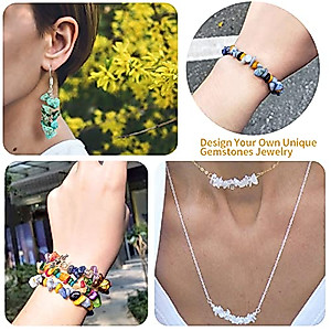 Crystal Beads for Jewelry Making, 2800PCS Natural Crystal Bead Gemstone Chip Beads for Earring Ring Making Kit with Spacer Beads Earring Hooks Pendants Charms Wire String for DIY Bracelets Beading Kit