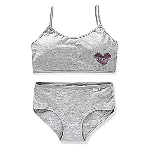 Girls’ Seamless Underwear Set - Training Bra and Matching Panties – Crop Cami Bralette and Briefs for 8-14 Age (6 Pcs) Type 2