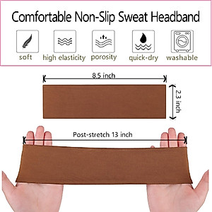 Leeven Headbands for Women 6 Pcs, Cotton Headbands, Soft Sweat Wicking Stretchy Headband for Unisex Girls Sports Yoga Running Working Qut (Combo 2)