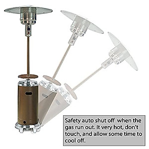 ROMONICA 48,000BTU Outdoor Patio Heater Tall Standing Hammered Finish Garden Outdoor Heater Propane Standing, with Wheels and Table, Large, Hammered Bronze/SS - 3 set