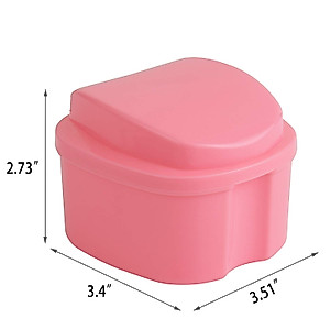 Denture Bath,Denture Holder,Denture Container with Lid,Retainer Container,Denture Case with Brush for Travel,Retainer Cleaning Case