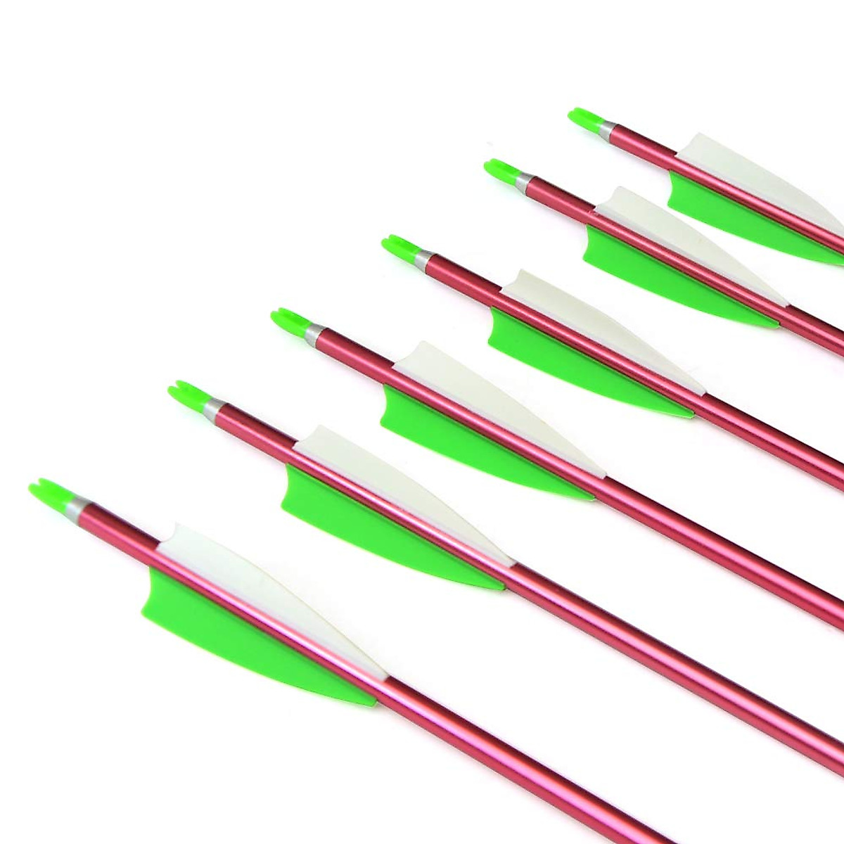 SHARROW 12pcs Archery 32 Inch Aluminum Arrows Spine 500 for Compound Recurve Bow