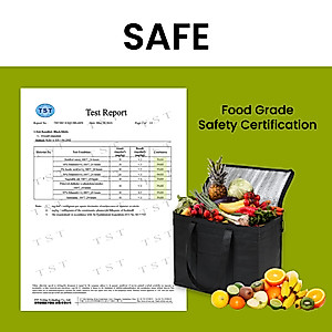 NZ HOME 3XL Insulated Cooler Bag for Food Delivery & Grocery Shopping with Zippered Top, Black (1 pack)