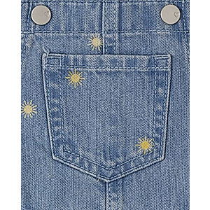 The Children's Place Baby and Toddler Girls Shortalls, Sun Denim, 12-18 Months