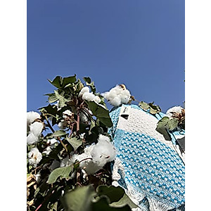 Aegean Concept Blanket, Vintage Boho Rustic 100% Cotton Super Soft 88"x90" (225 cm x 230 cm) Queen Size, Adult Turkish Muslin Light Bedcover Bedspread Queen Blankets, (Turquoise)