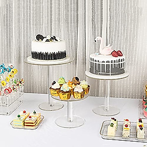 Set of 3 Acrylic Cake Stand Set for Dessert Table, Clear Round Cake Stands, Dessert Cupcake Pastry Candy Display for Wedding, Event, Birthday Party