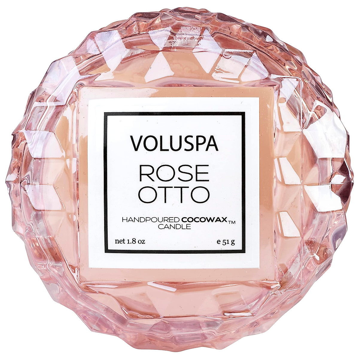 Voluspa Rose Otto Candle | Macaron | 1.8 Oz. | 15 Hr Burn | Coconut Wax & Natural Wicks for a Cleaner Burn | Vegan