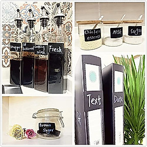 Wavy Shape Chalkboard Labels,Erasable Reusable Rectangle Blackboard Stickers with 1 Liquid Chalk Pen,150 Pieces,for Jars, Spice, Craft, Home, Kitchen, Parties Decoration, Craft Rooms, Weddings