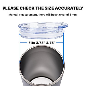 Mollcity Skinny Tumbler Lid-2 Pack Sealing Slider Replacement Lids Spill Proof Splash Resistant Covers Fits 2.73-2.75in Skinny Tumbler